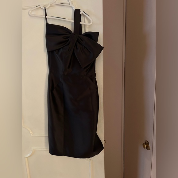 Milly | Dresses | Milly Satin Dress Black With Bow | Poshmark
